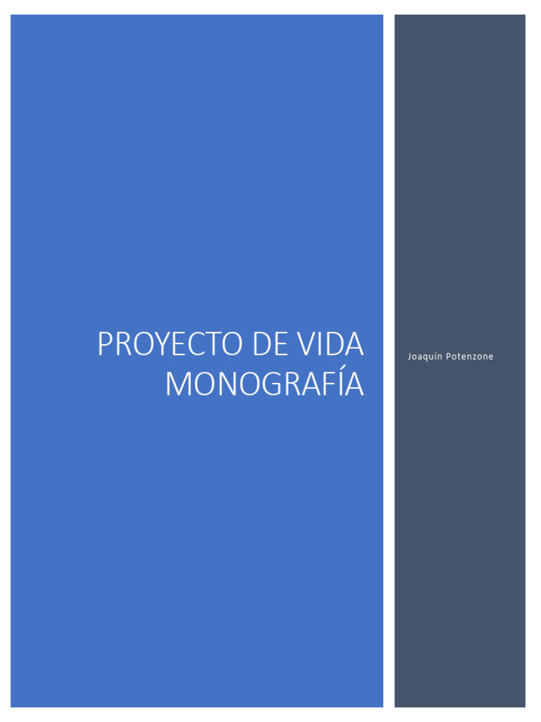 Monografia Proyecto de Vida | PDF