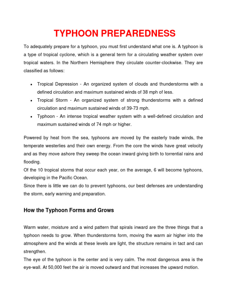 Typhoon Preparedness | PDF | Tropical Cyclones | Thunderstorm