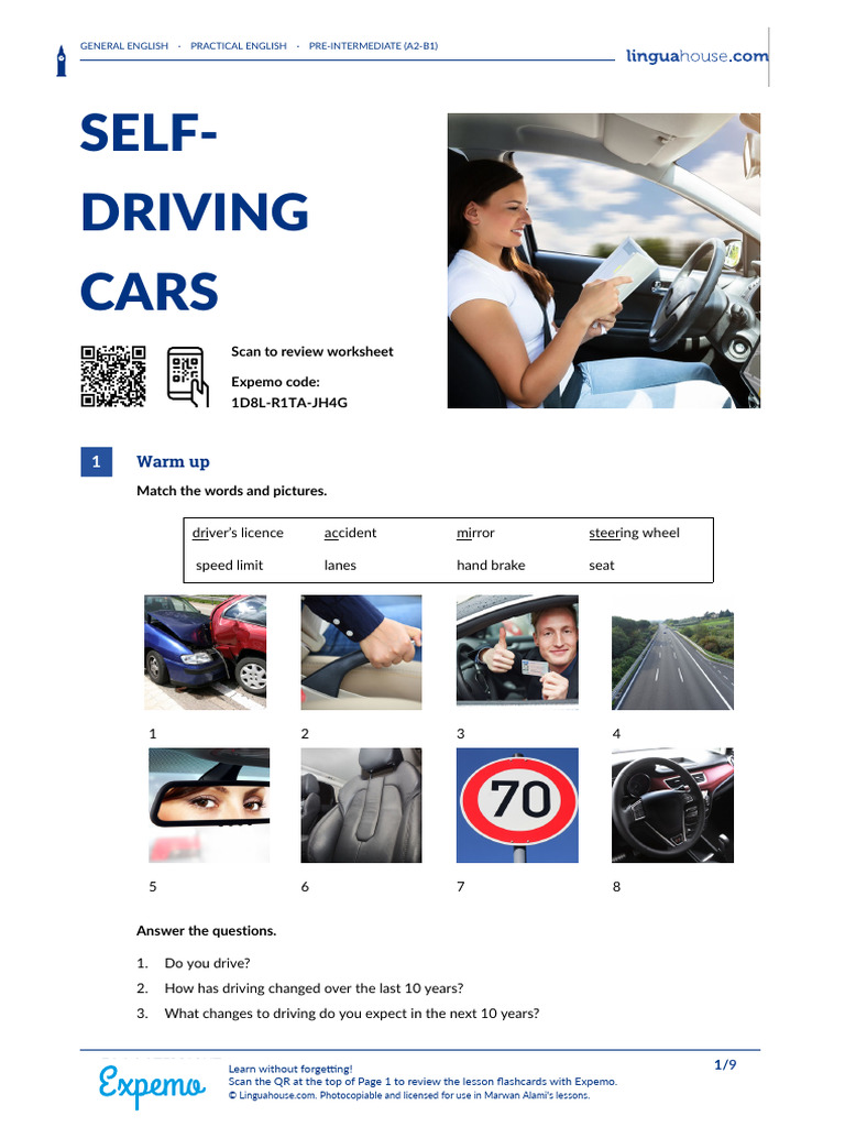 Self Driving Cars British English Student | PDF