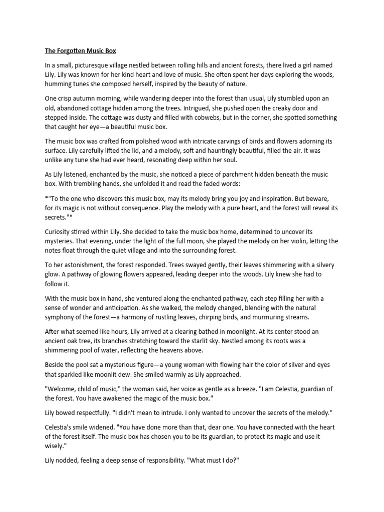 The Forgotten Music Box | PDF | Poetry