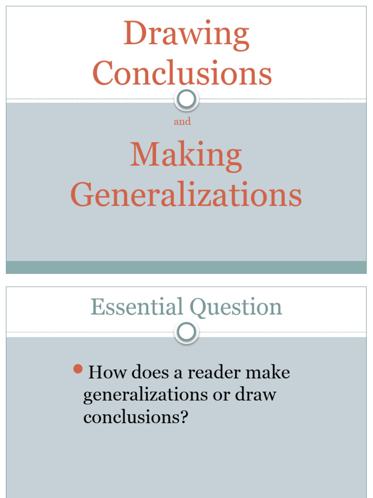 Drawing Conclusions and Making Generalizations PP | PDF | Self-Improvement
