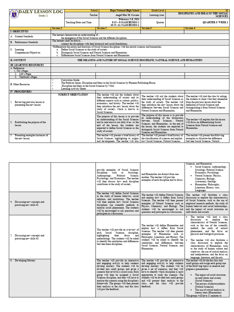 Diss Q1 Week1 | PDF | Social Sciences | Science