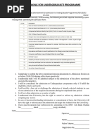 BHU Undertaking Format PG 2025 | PDF