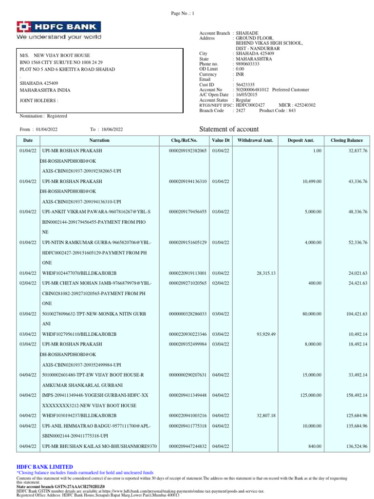 Acct Statement XX1012 19062022 | PDF | Financial Services Companies ...
