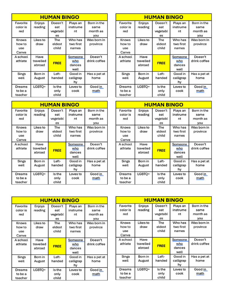 Human Bingo | PDF