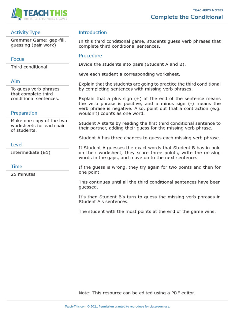 Third Conditional Exercise | PDF | Phrase | Verb