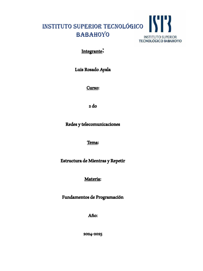 Estructuras de Control: While y Do While | PDF | Lenguaje de ...