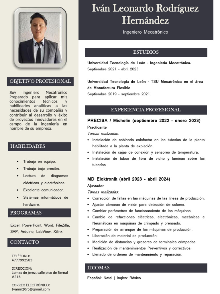 CV2024 Rodriguez Hernandez | PDF | Mecatrónica | Informática