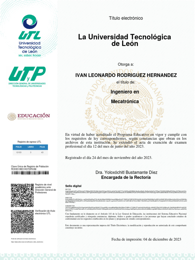 Titulo Electronico ING | PDF