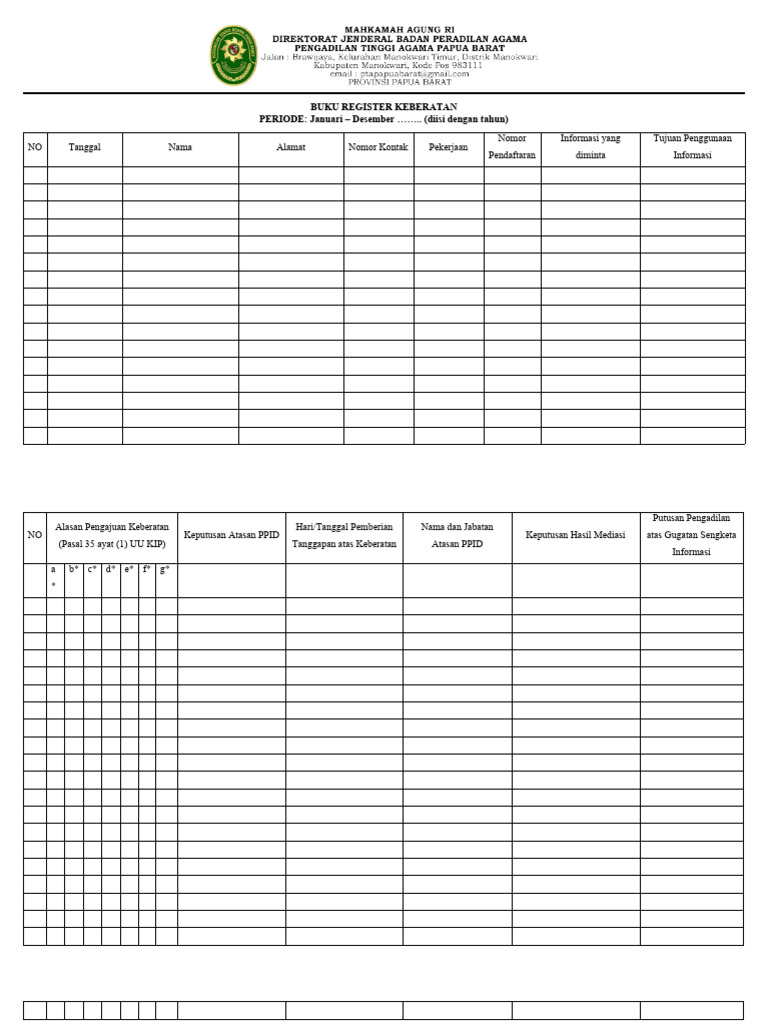 Buku Register Keberatan Pdf