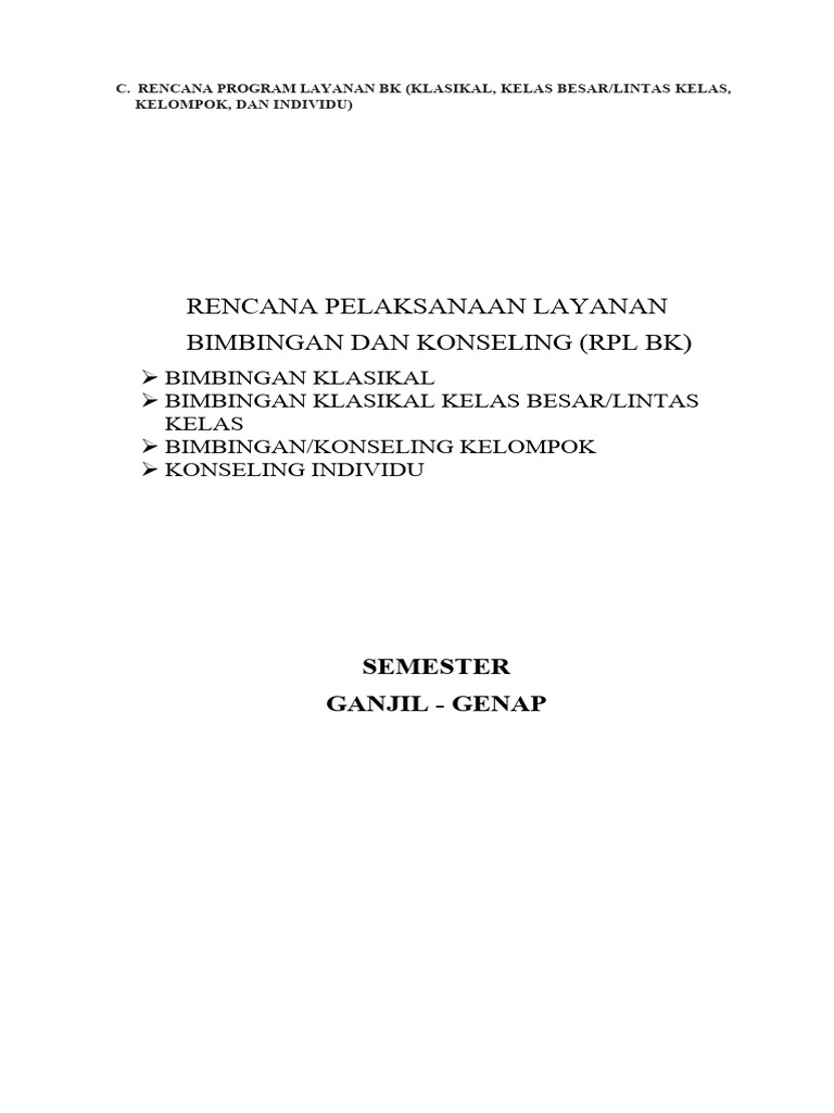 Rencana Pelaksanaan Layanan BK Kelas XII | PDF