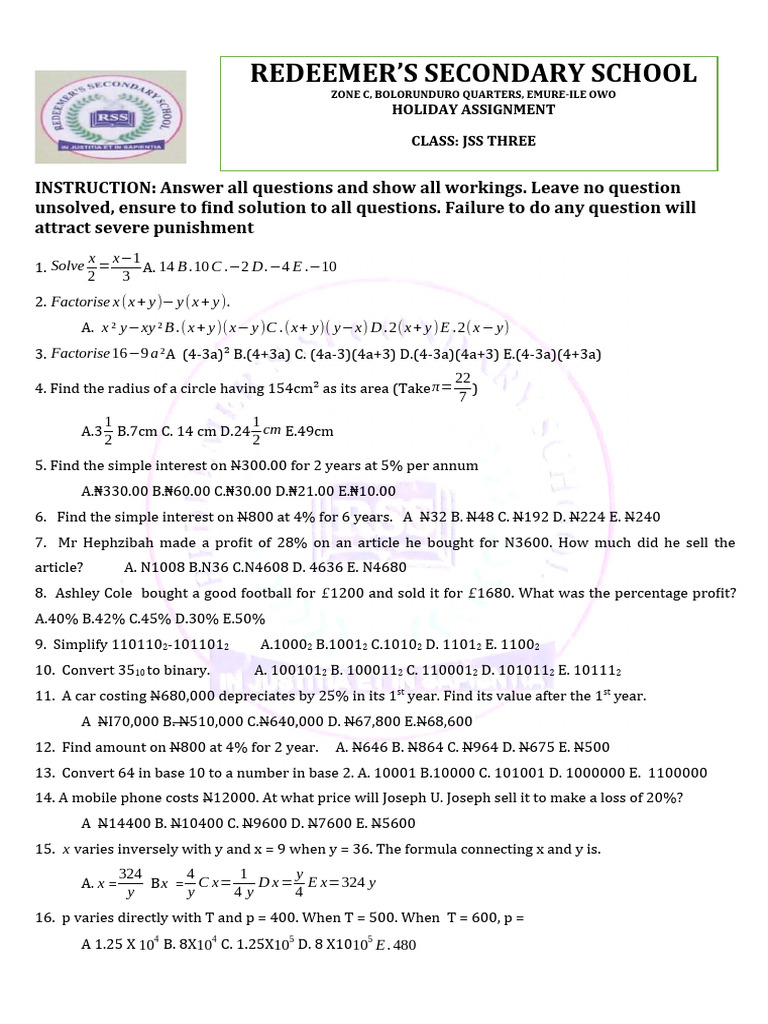 Comprehensive Math and English Assignment | PDF | Lumber | Agriculture