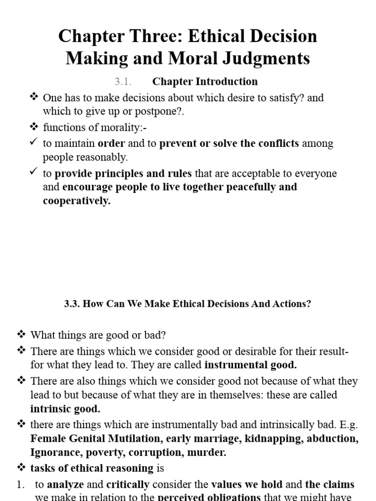 Chapter Three | PDF | Morality | Reason
