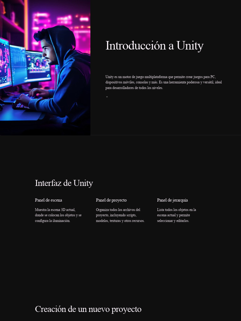 Introduccion A Unity | PDF | Unidad (motor de juego) | Lenguaje de escritura