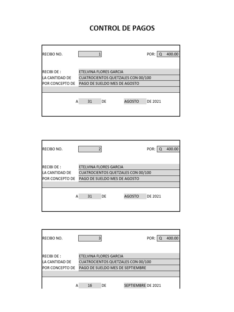 Control de Pagos | PDF