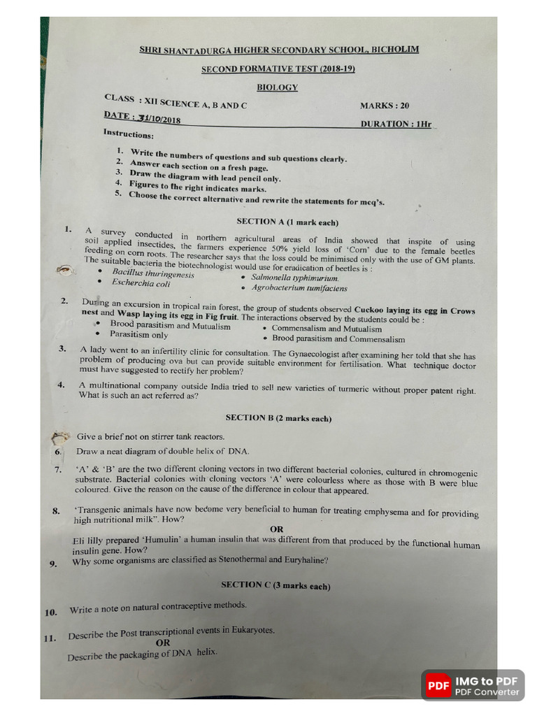 Xii Science Pyq Papers | PDF