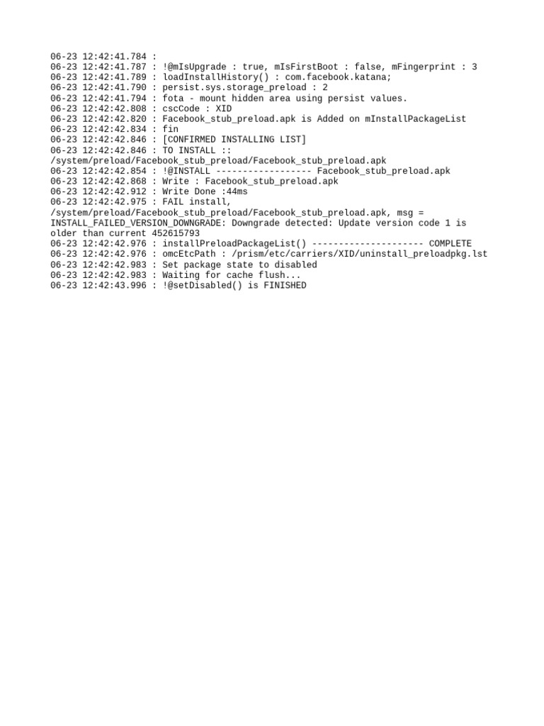 Facebook App Installation Log | PDF