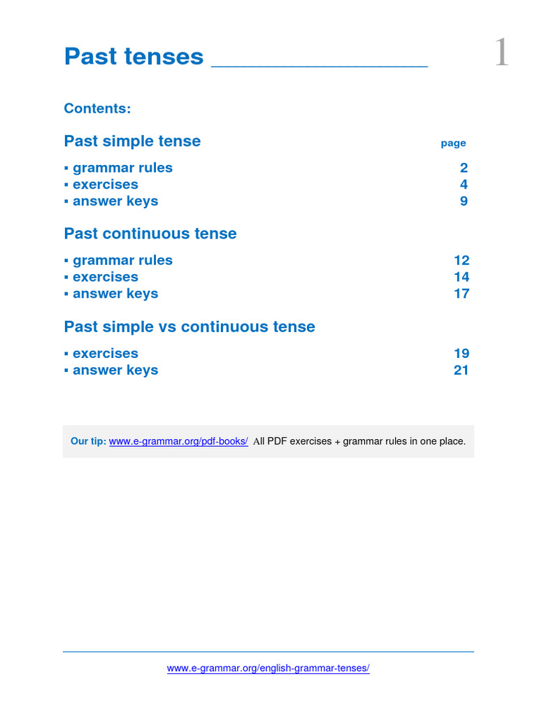 Past Tenses Worksheet | PDF | Grammatical Tense | Syntax