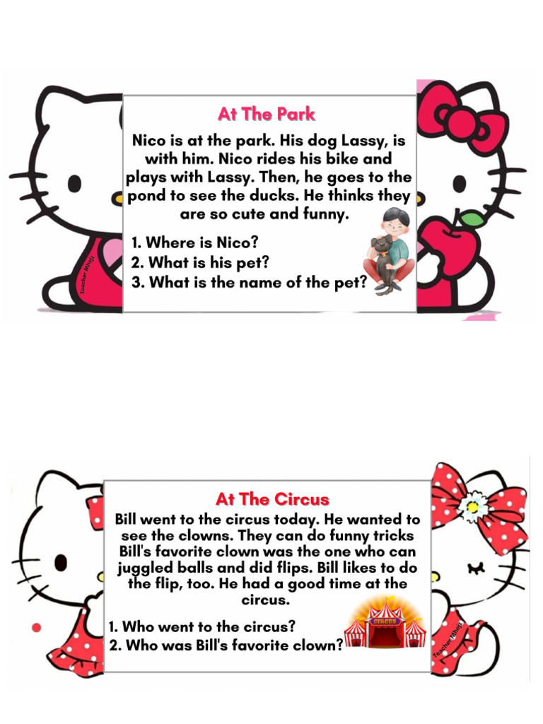 HELLO KITTY READING IMs - Teacher Mhejz PDF | PDF