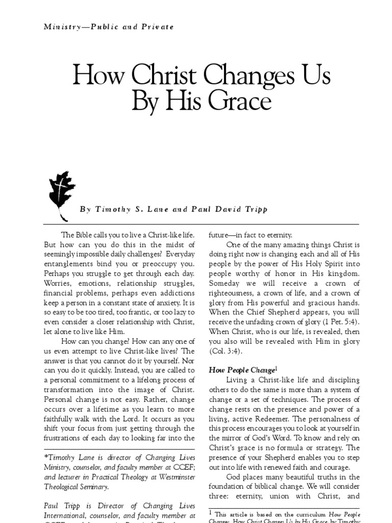How Christ Changes Us | PDF | Grace In Christianity | Jesus