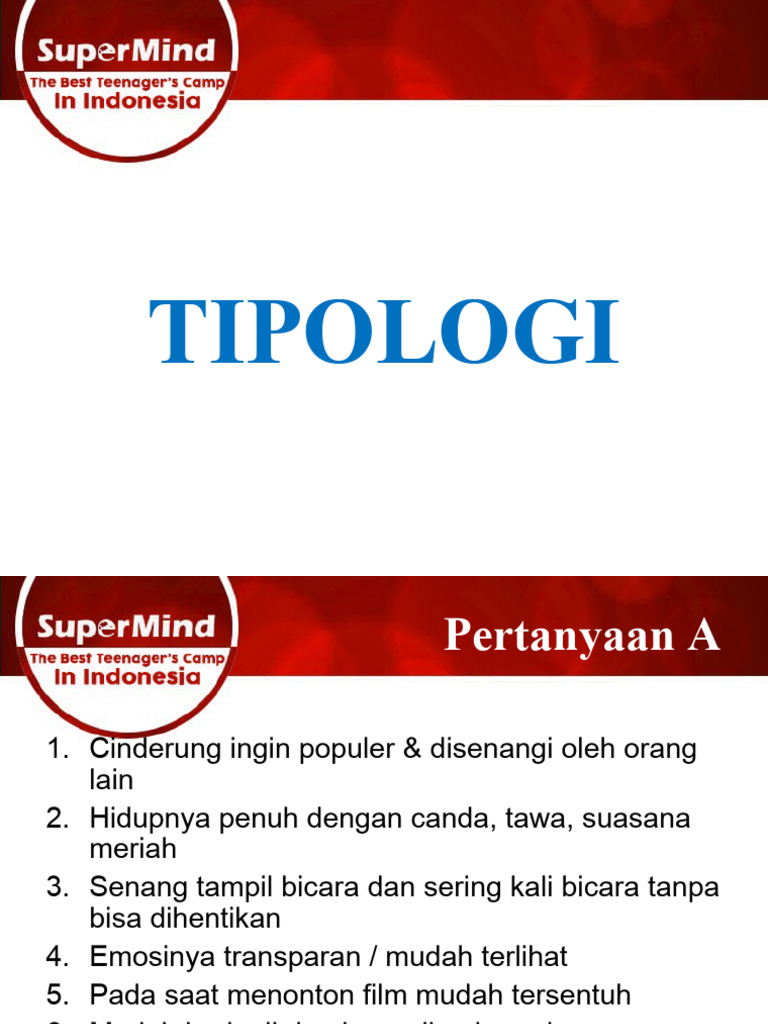 Tipologi | PDF | Karier & Perkembangan | Kesehatan Holistik