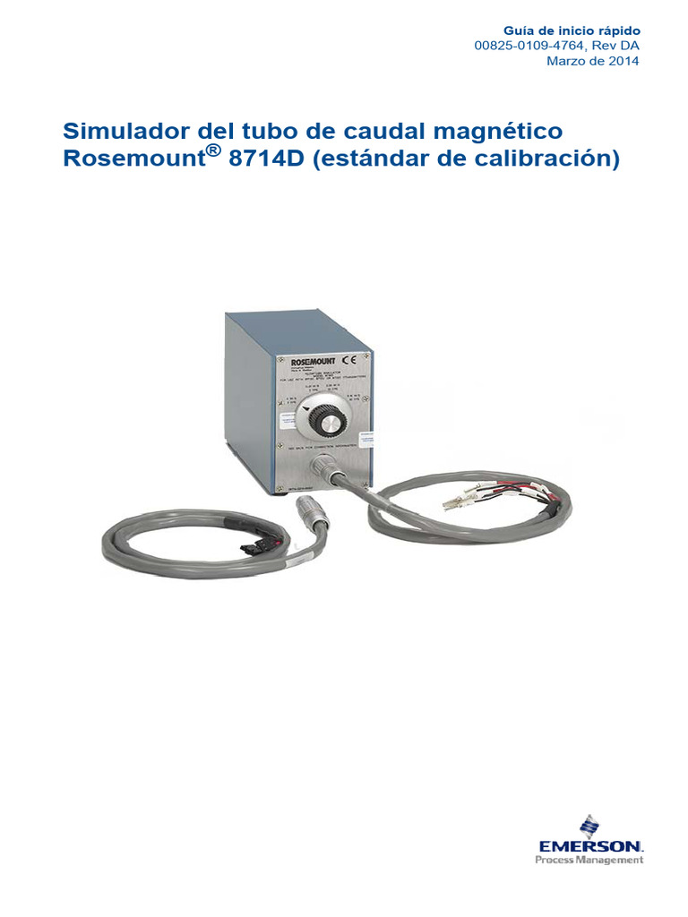 Guía de Inicio Rápido Rosemount 8714d Simulador Del Tubo de Caudal ...