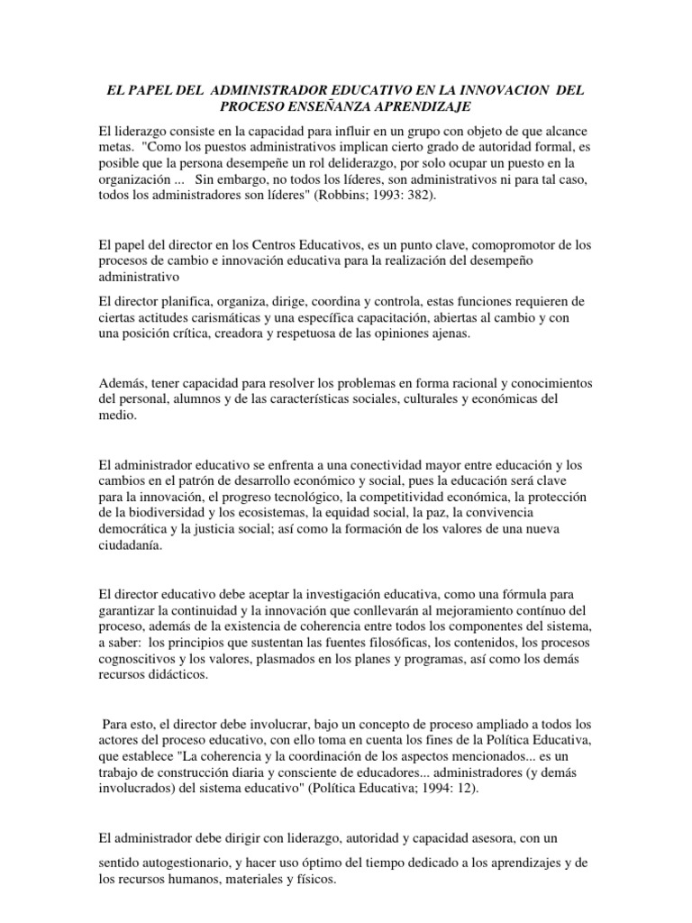 El papel fundamental del director educativo en la innovación y mejora ...