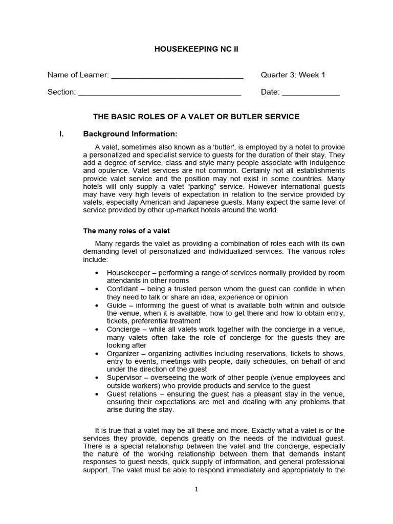 LAS TLE-TVL HOUSEKEEPING Q3 WEEK1 Updated | PDF
