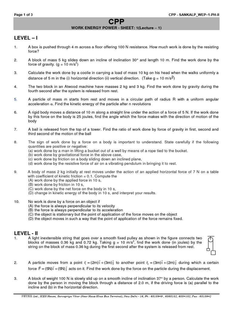Sankalp Phase II Wep 1 | PDF | Force | Friction