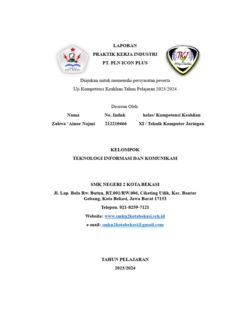 Laporan PKL Icon + Zahwa Ainur N | PDF