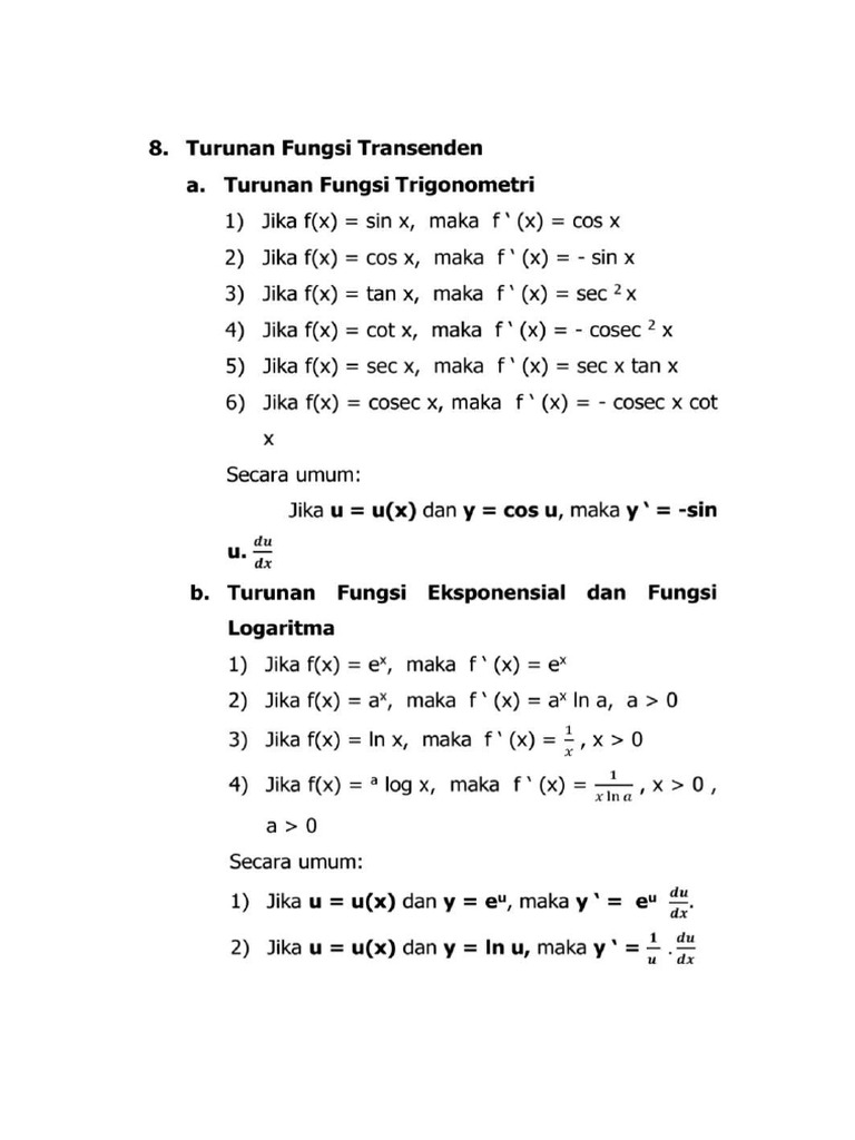 Turunan Fungsi Trigonometri | PDF