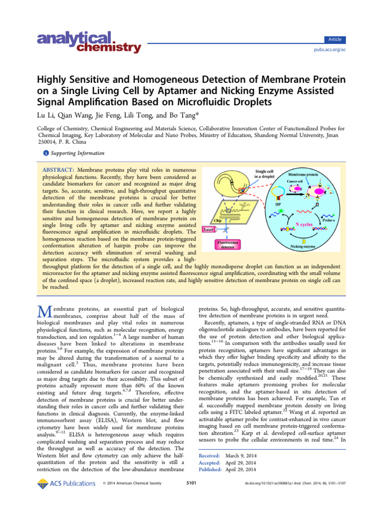 Highly Sensitive and Homogeneous Detection of Membrane Protein | PDF ...