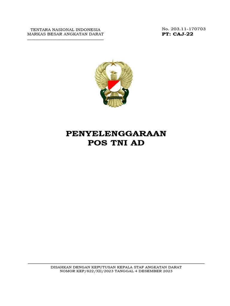 Juknis Garpos Tni Ad | PDF