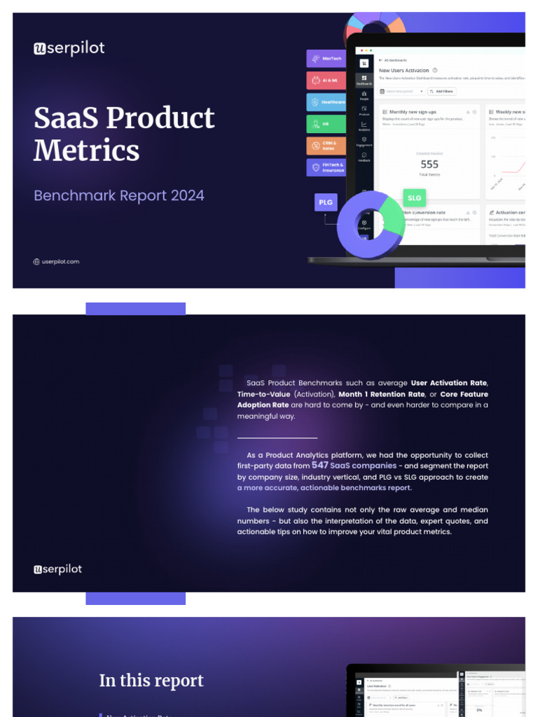 SaaS Product Metrics Benchmarks Report 2024 - Userpilot-Web - Ed2 | PDF | Benchmarking ...