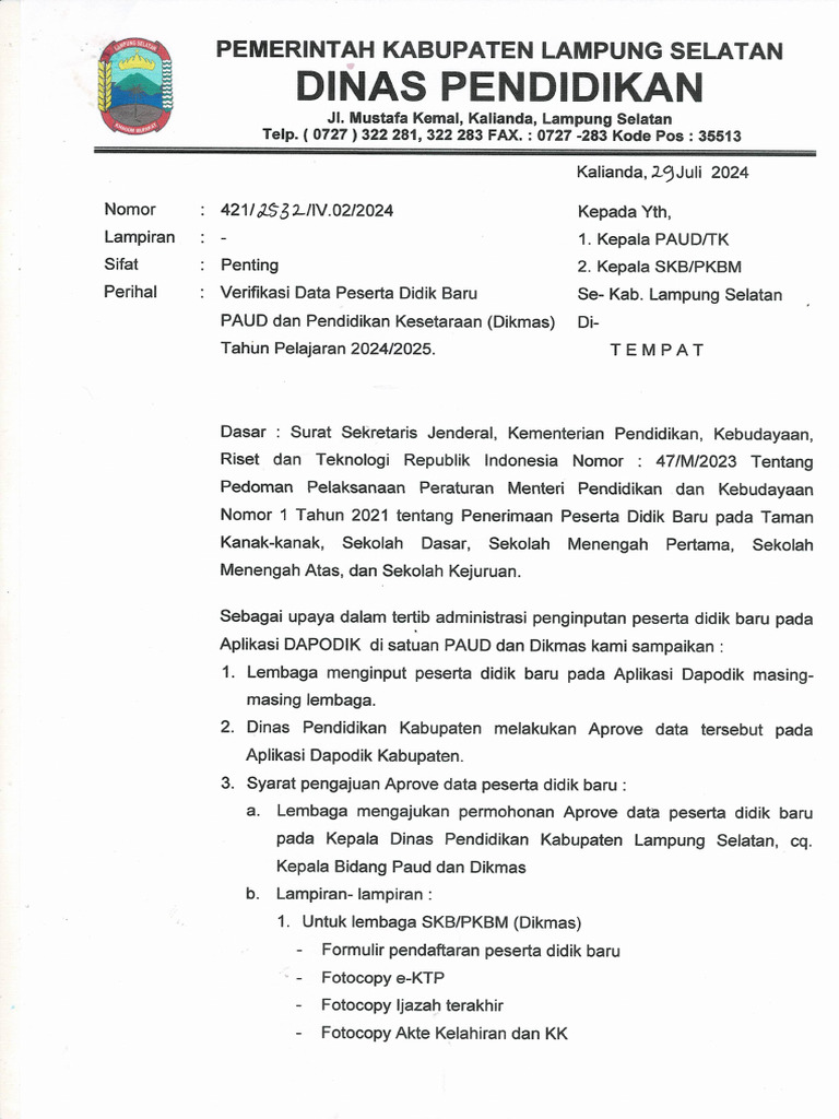 Verifikasi Data PD PND 24 25 | PDF