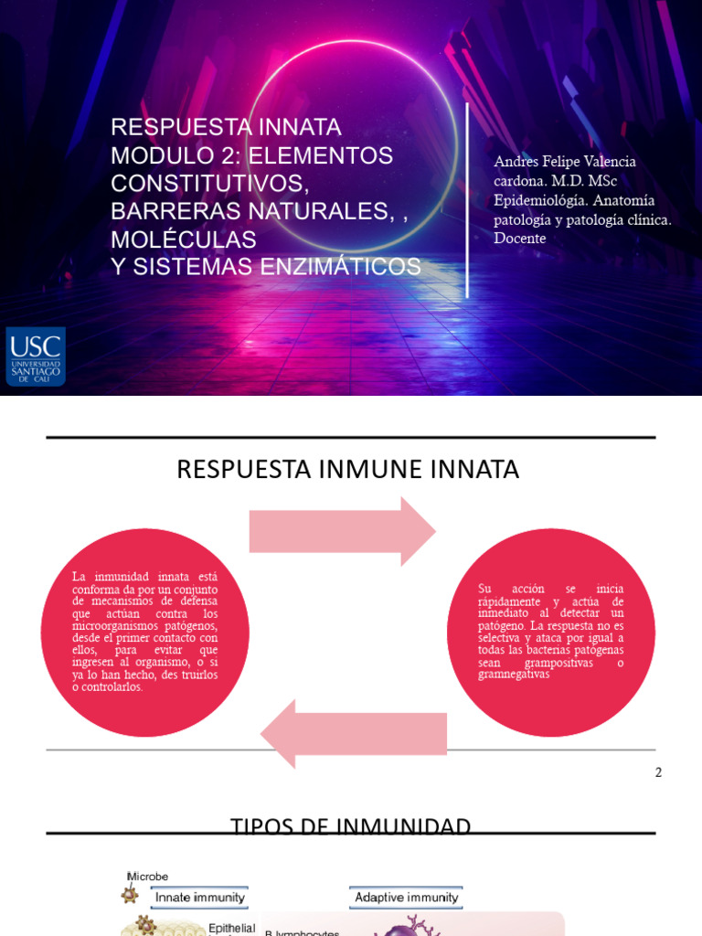 Clase 2 - Elementos Constitutivos, Barreras Naturales, Células | PDF | Sistema inmune | Receptor ...