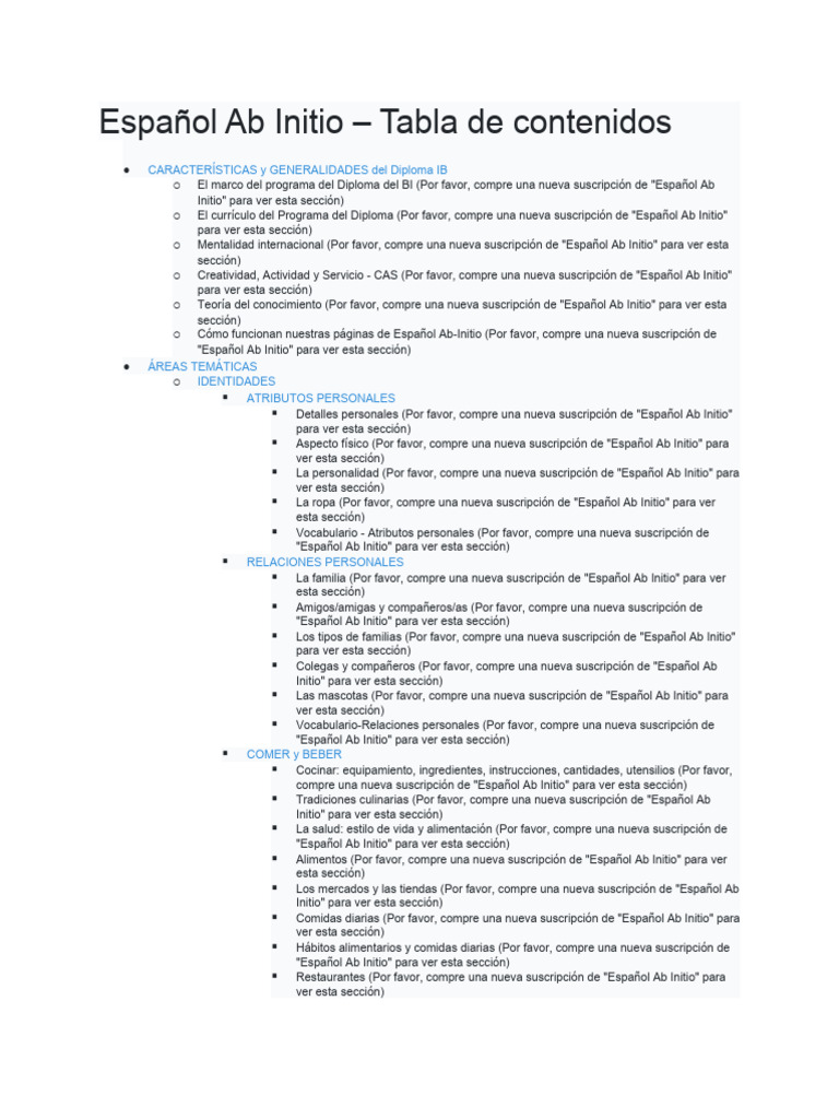 Tabla de Contenidos Ab Initio | PDF | Adverbio