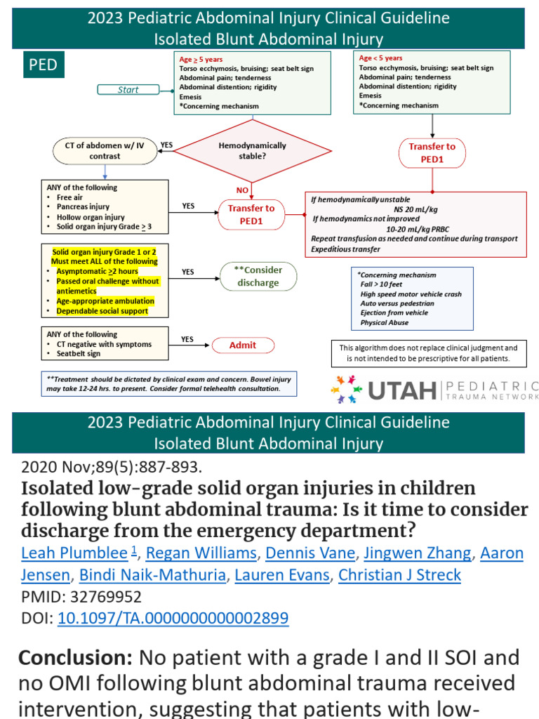 PED Pediatric Blunt Abdominal Injury | PDF | Diseases And Disorders ...