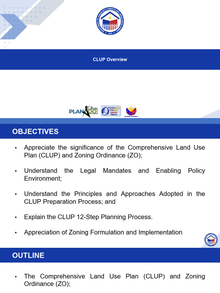 Topic 1 - CLUP Overview | PDF | Zoning | Policy
