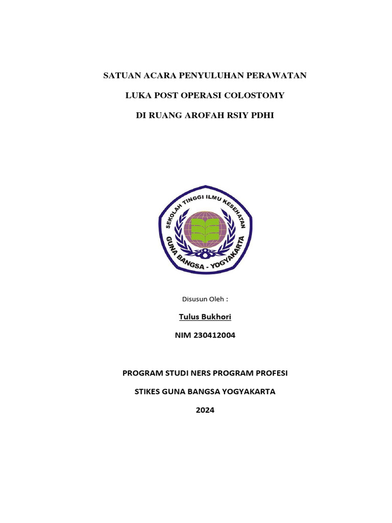 Perawatan Luka Post Operasi Colostomy | PDF