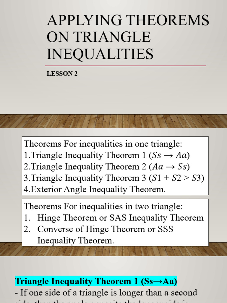 Triangle Inequality Theorems Explained | PDF | Triangle | Euclid