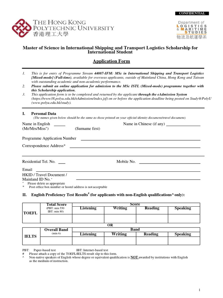 Lms Scholarship Application Form | PDF | Test Of English As A Foreign ...