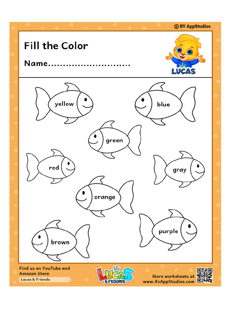 158 Free Printable Worksheets For Kids Fill The Colour in Pictures ...