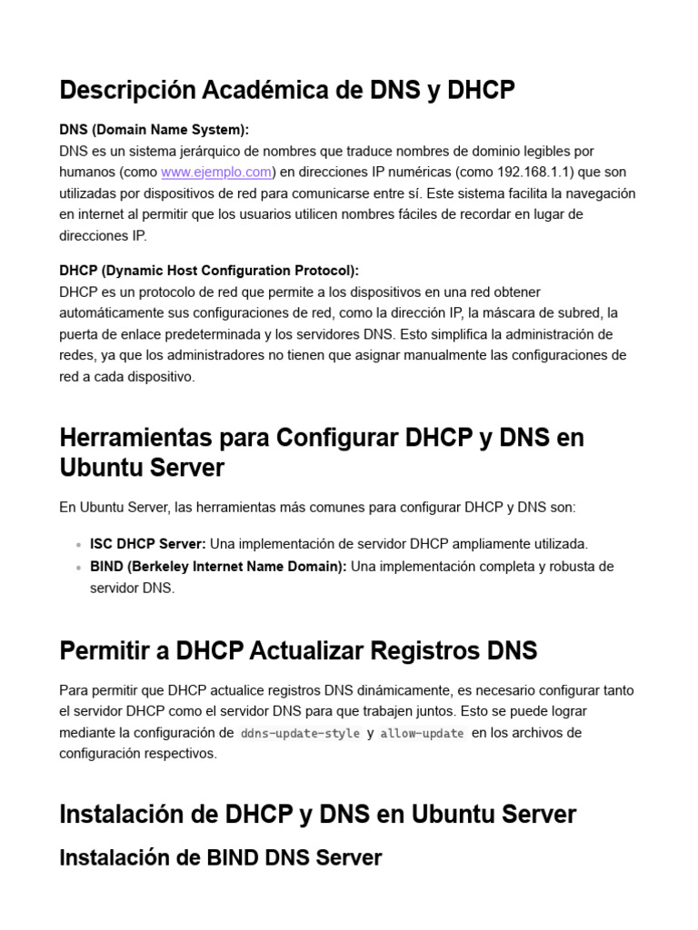 Actividad 6 - DNS-DHCP | PDF | sistema de nombres de dominio | Dirección IP