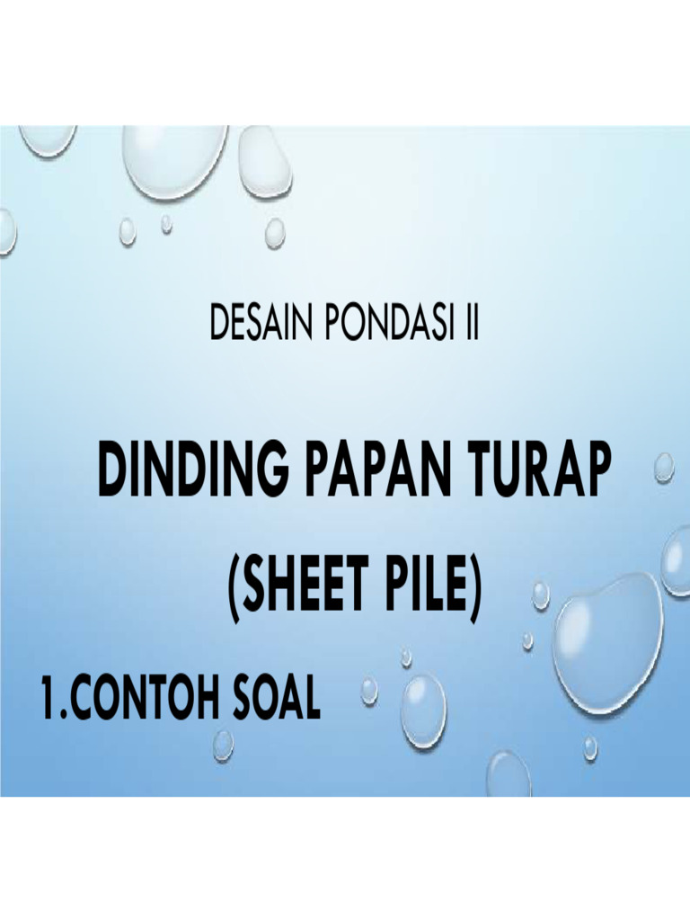 Materi Sheet Pile (Contoh Soal) | PDF