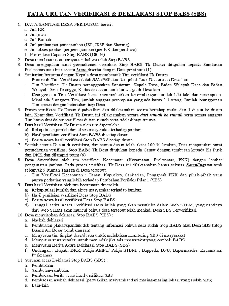 Proses Verifikasi Stop BABS Desa Cibenda | PDF | Memasak, Makanan ...