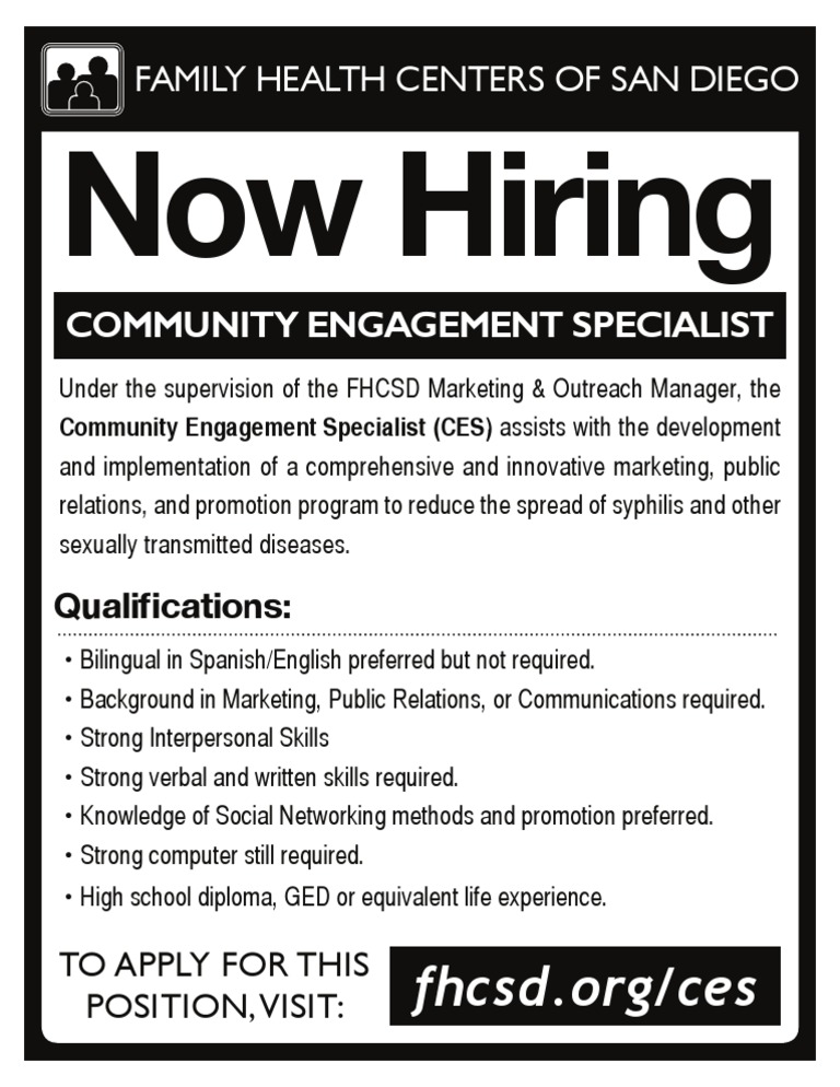 Community Engagement Specialist Job Opening | PDF | Career & Growth ...