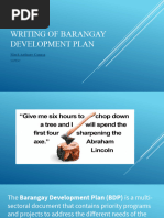 Barangay Development Plan, Presentation | PDF | Governance | Facilitator