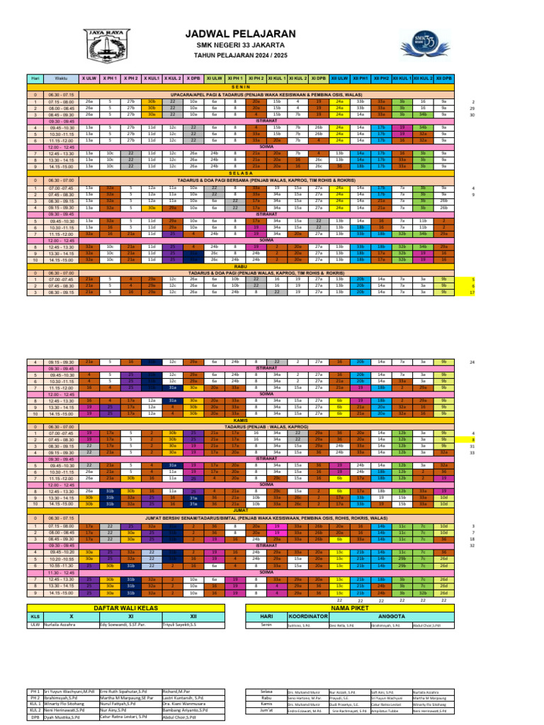 Jadwal KBM 24-25 (8 Juli 24) | PDF