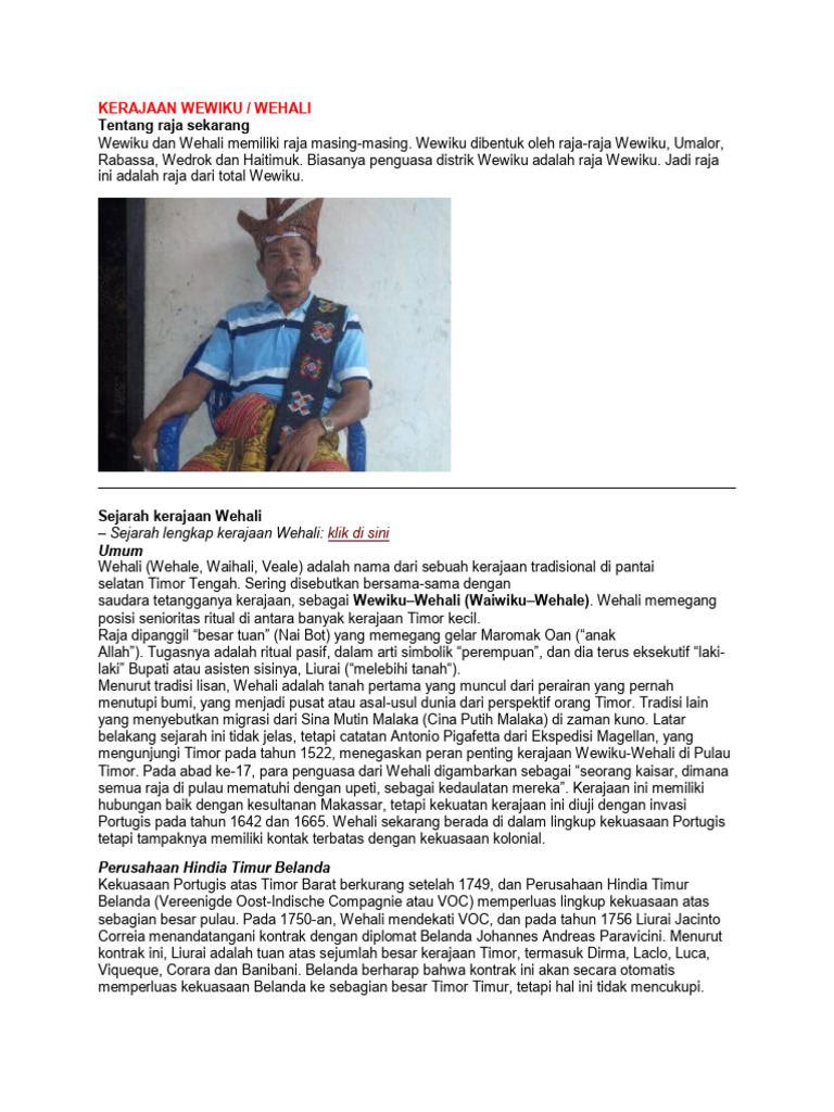 Sejarah Kerajaan Wehali di Timor | PDF | Sejarah
